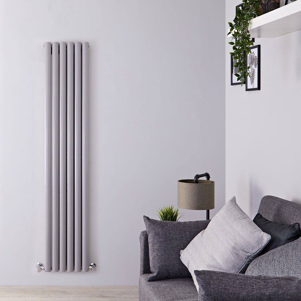 Milano Aruba - Silver Vertical Designer Radiator - 1800mm x 354mm ...