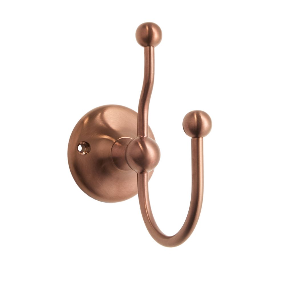 Milano Elizabeth - Traditional Double Robe Hook - Brushed Copper