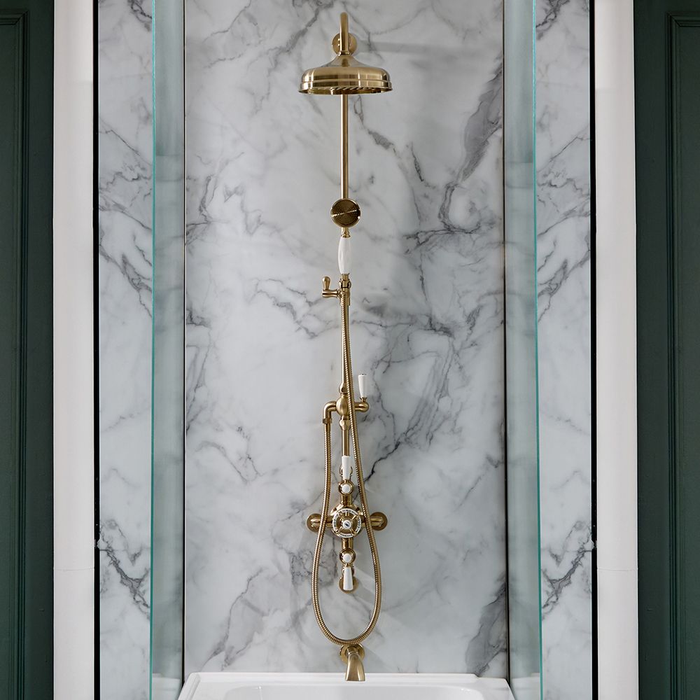 Milano Elizabeth - Brushed Brass Traditional Triple Exposed ...