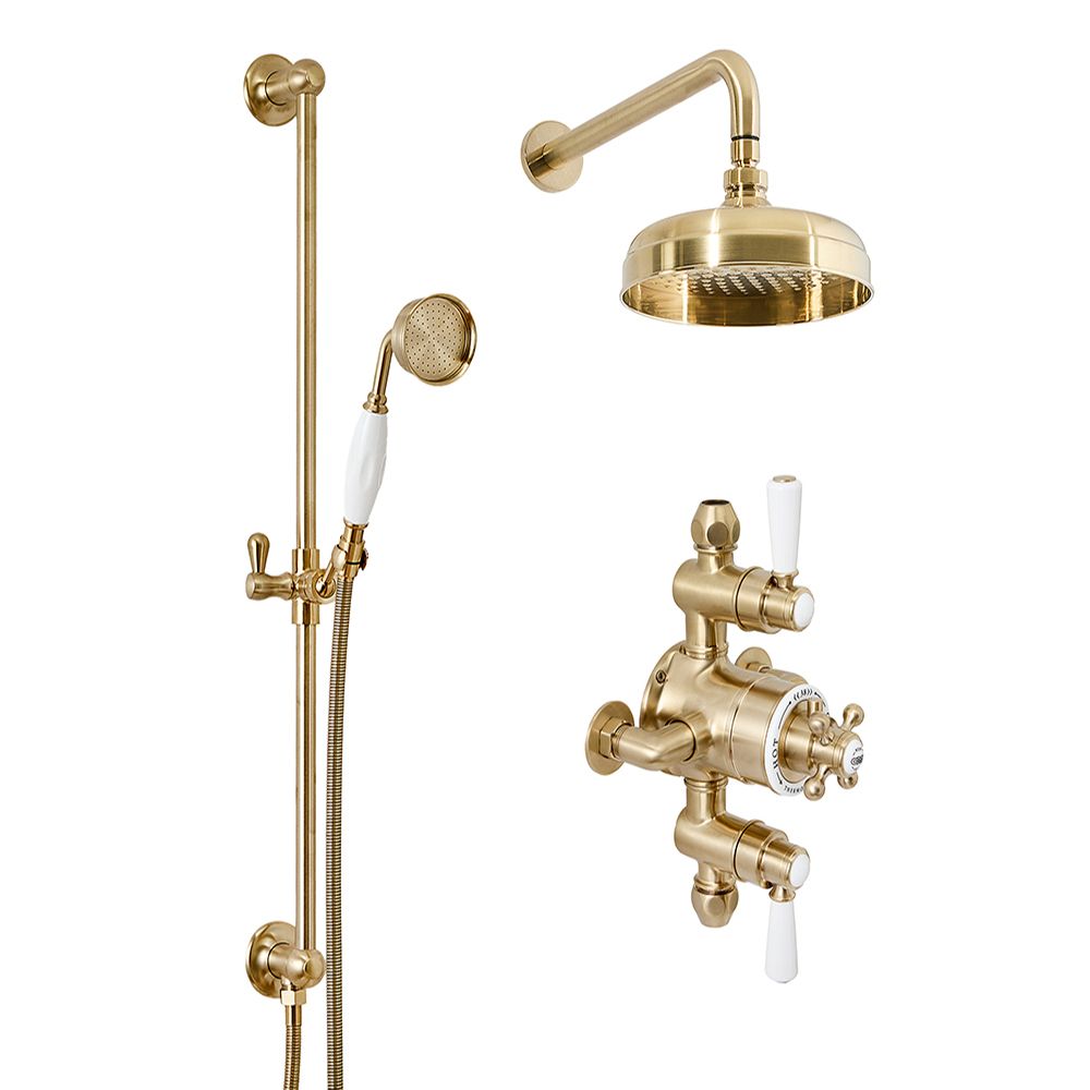 Milano Elizabeth - Brushed Brass Traditional Triple Exposed ...