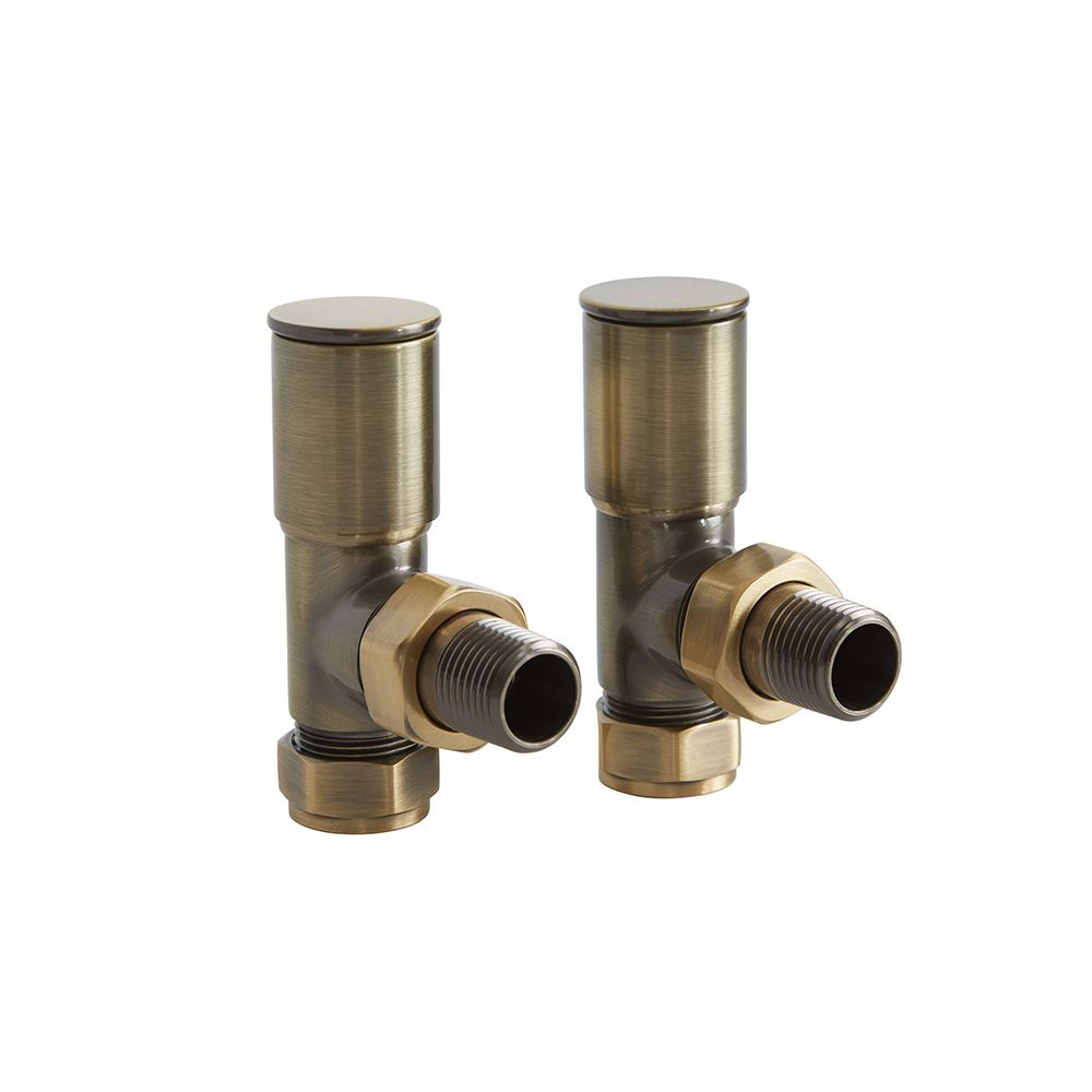 Milano - Brushed Gold Modern Angled Radiator Valves