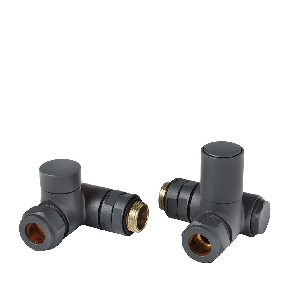 Milano - Anthracite Manual Dual Fuel Corner Radiator Valves