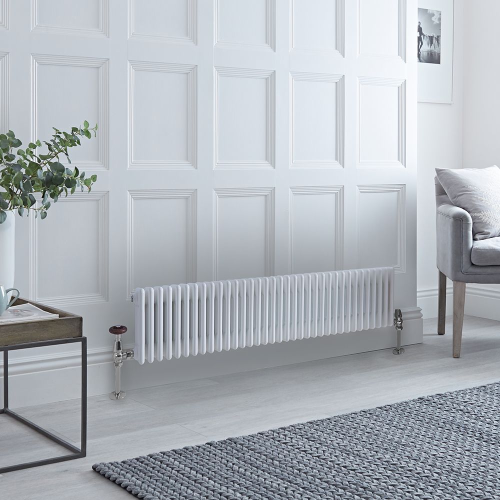 Milano Windsor - White Horizontal Traditional Four Column Radiator ...