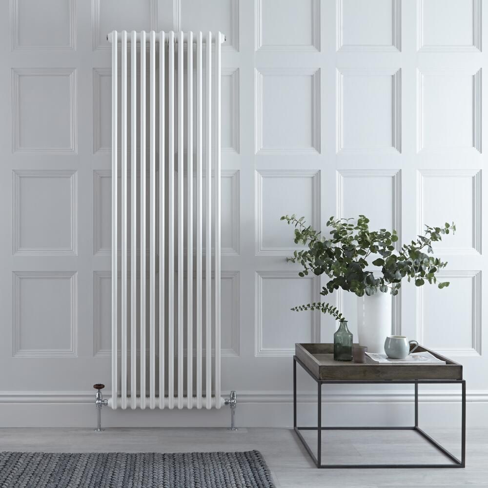 Milano Windsor - White Vertical Traditional Column Radiator - 1800mm x ...