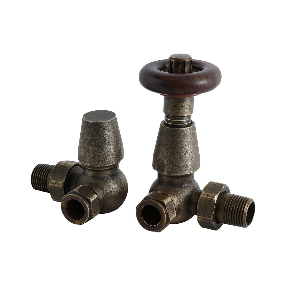 Milano Windsor - Traditional Thermostatic Corner Radiator Valves Brass ...