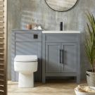 Milano Aston - Light Grey 600mm Traditional Vanity Unit with Basin and ...
