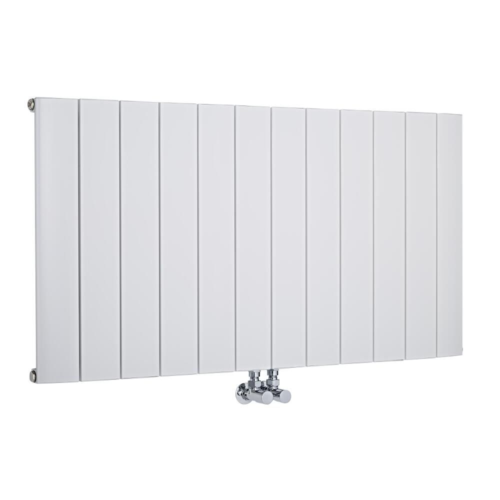 Milano Skye - Aluminium White Horizontal Designer Radiator - 600mm x 1135mm