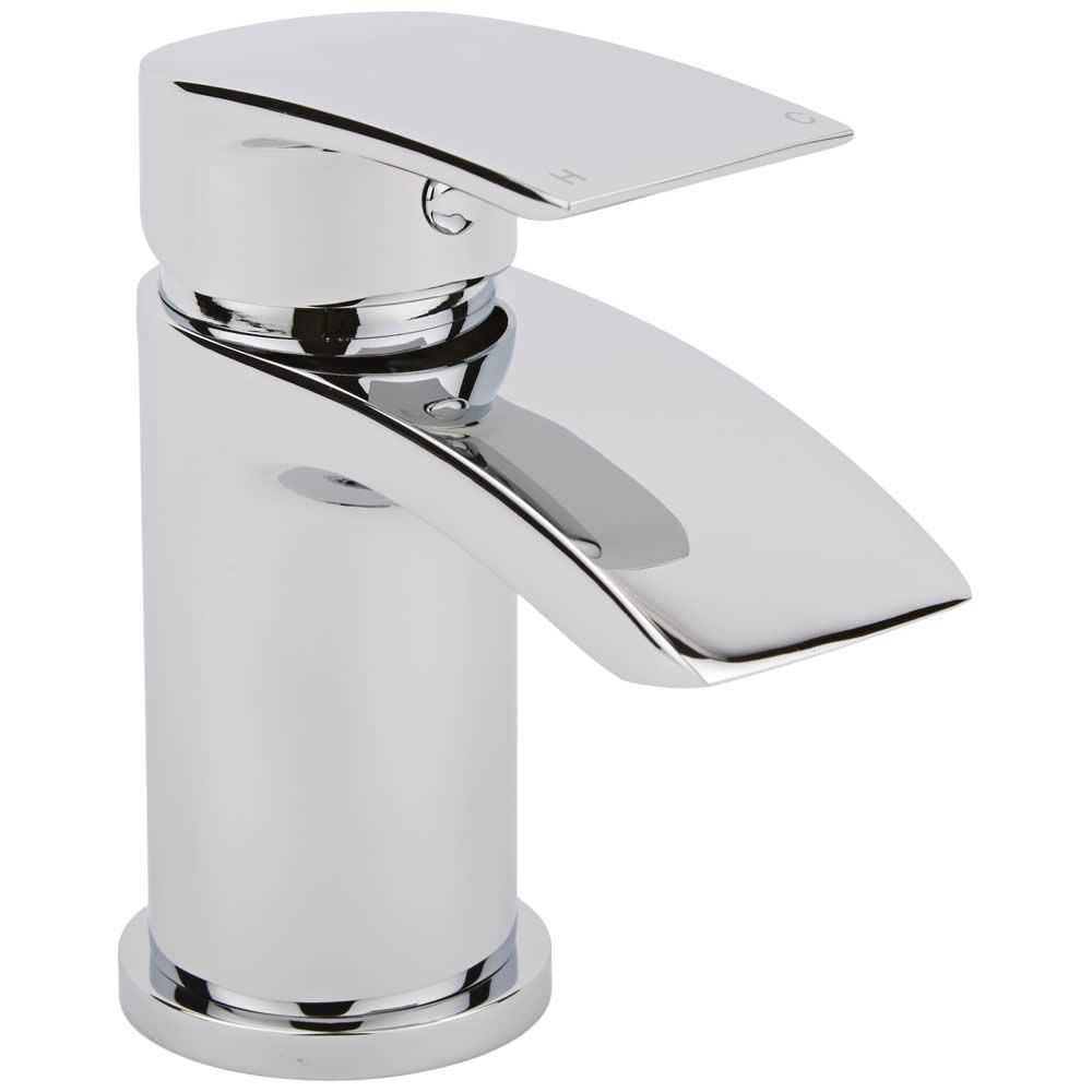 Milano Razor - Modern Basin and Matching Bath Filler Tap Set - Chrome