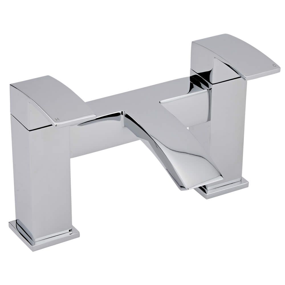 Milano Wick - Modern Basin Tap and Bath Filler Tap Set - Chrome