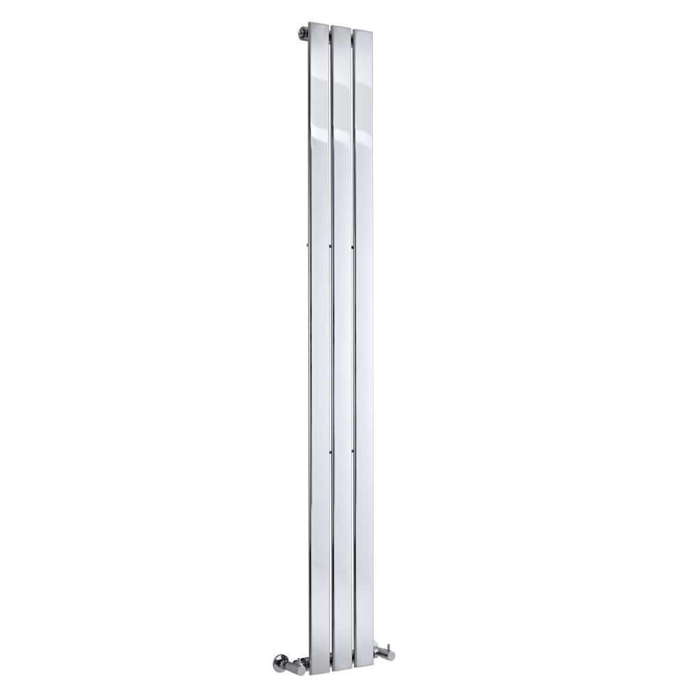 Milano Alpha - Chrome Flat Panel Vertical Designer Radiator - 1800mm x ...