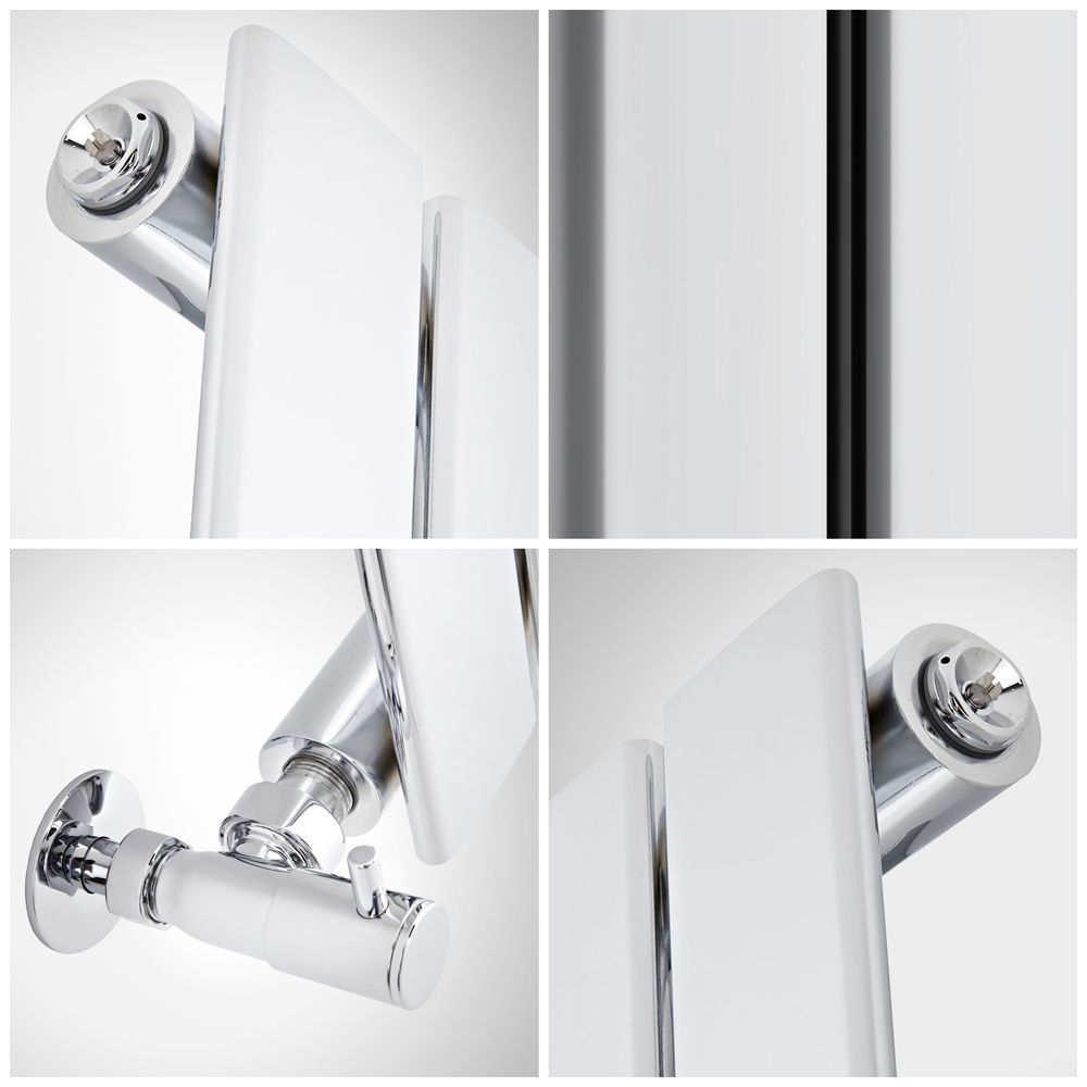 Milano Alpha - Chrome Flat Panel Vertical Designer Radiator - 1600mm x ...