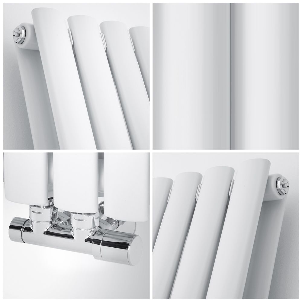 Milano Aruba Flow - White Vertical Middle Connection Designer Radiator ...