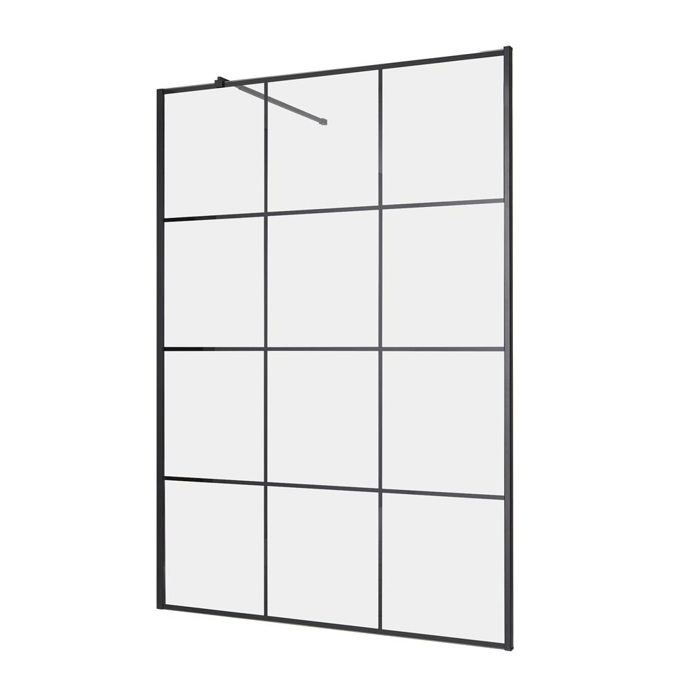 Milano Barq - 1950mm Wet Room Screen - Choice of Sizes and Hinged Return Panel