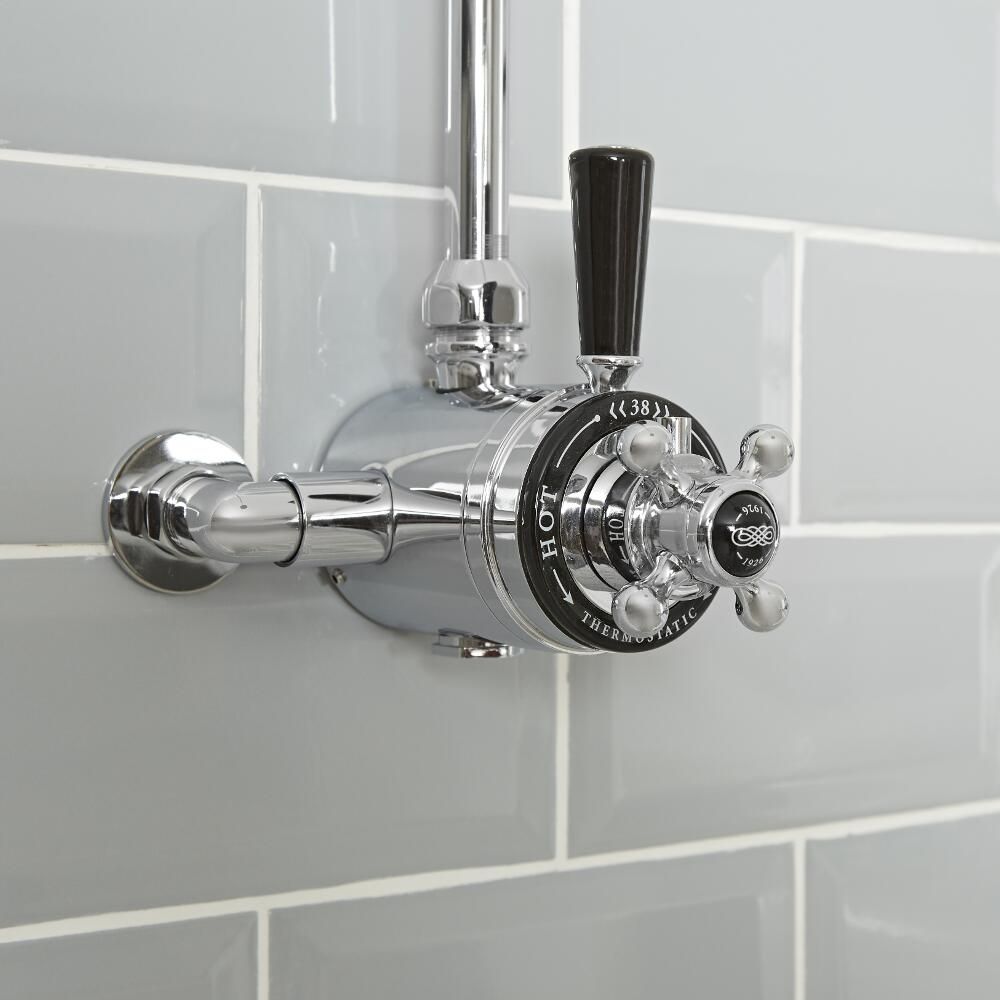 Milano Elizabeth - Chrome and Black Traditional Dual Exposed ...