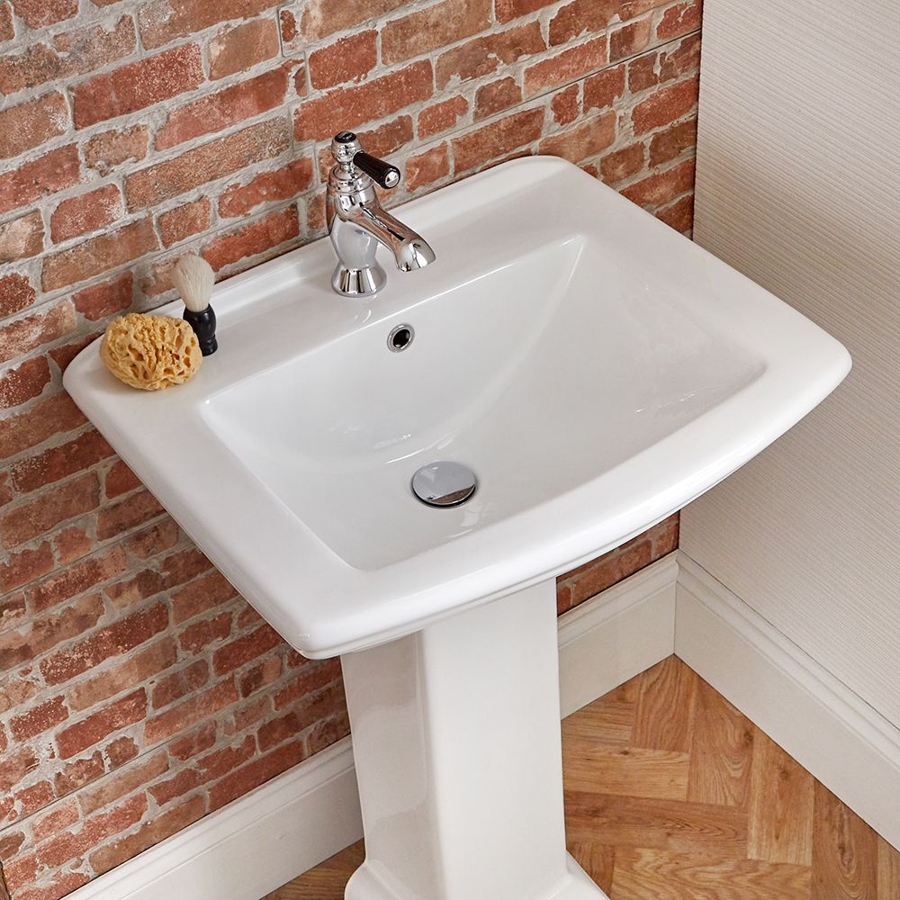 Milano Sandringham - Traditional 1 Tap-Hole Basin with Full Pedestal ...