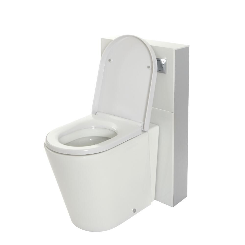 Milano Arca - White 500mm Compact WC Unit with Rivington Toilet