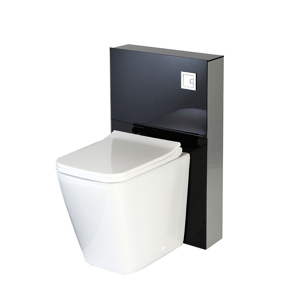 Milano Arca - Black 500mm Back to Wall Complete WC Unit with Back to ...