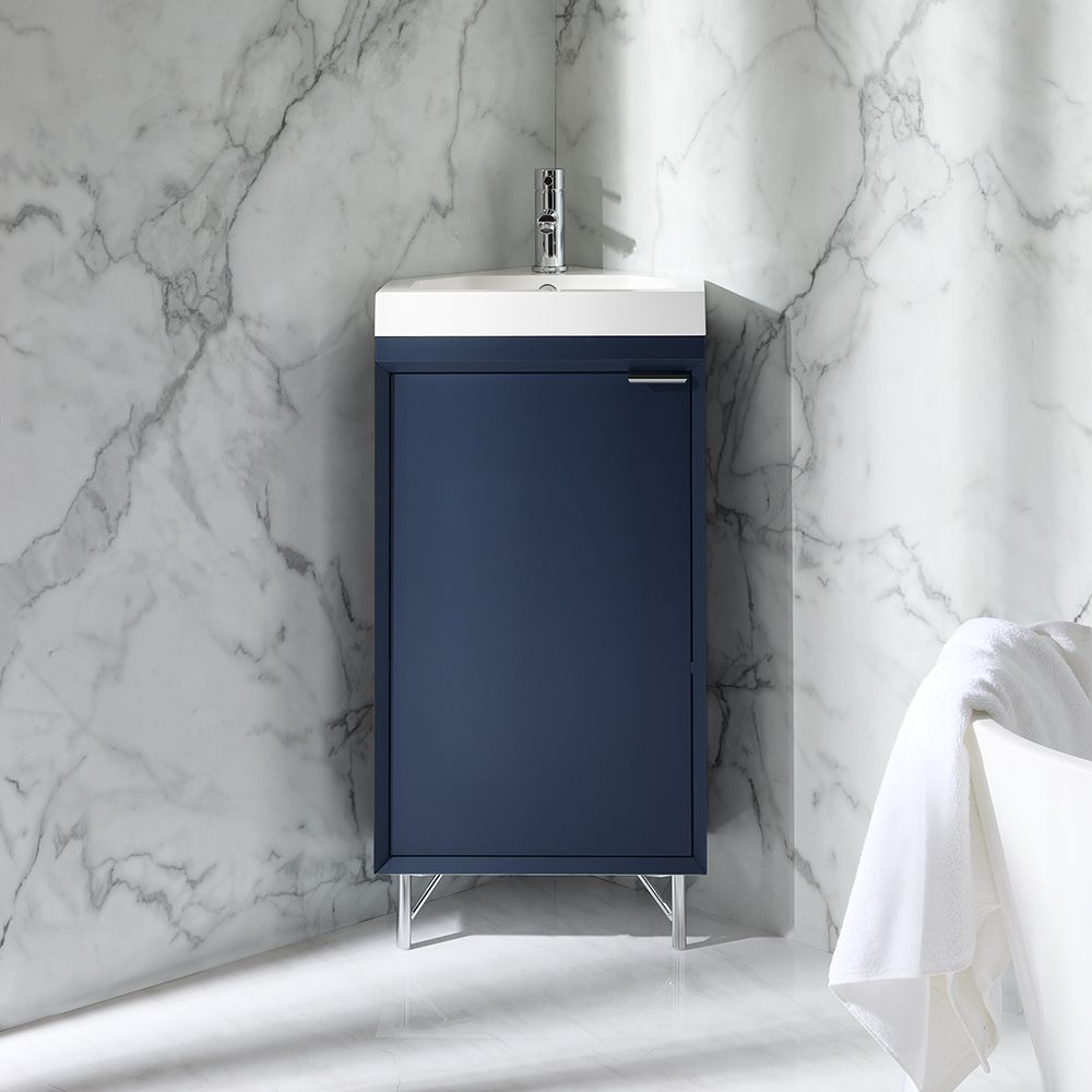 Milano Edge - 450mm Modern Cloakroom Corner Vanity Unit with Basin ...
