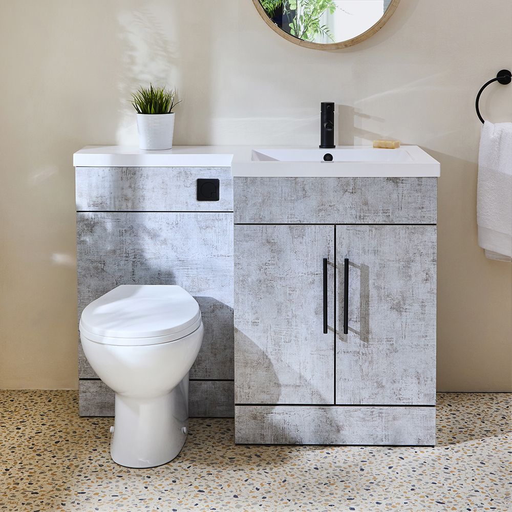 Milano Lurus - 1105mm Modern Vanity and WC Combination Unit with Select ...