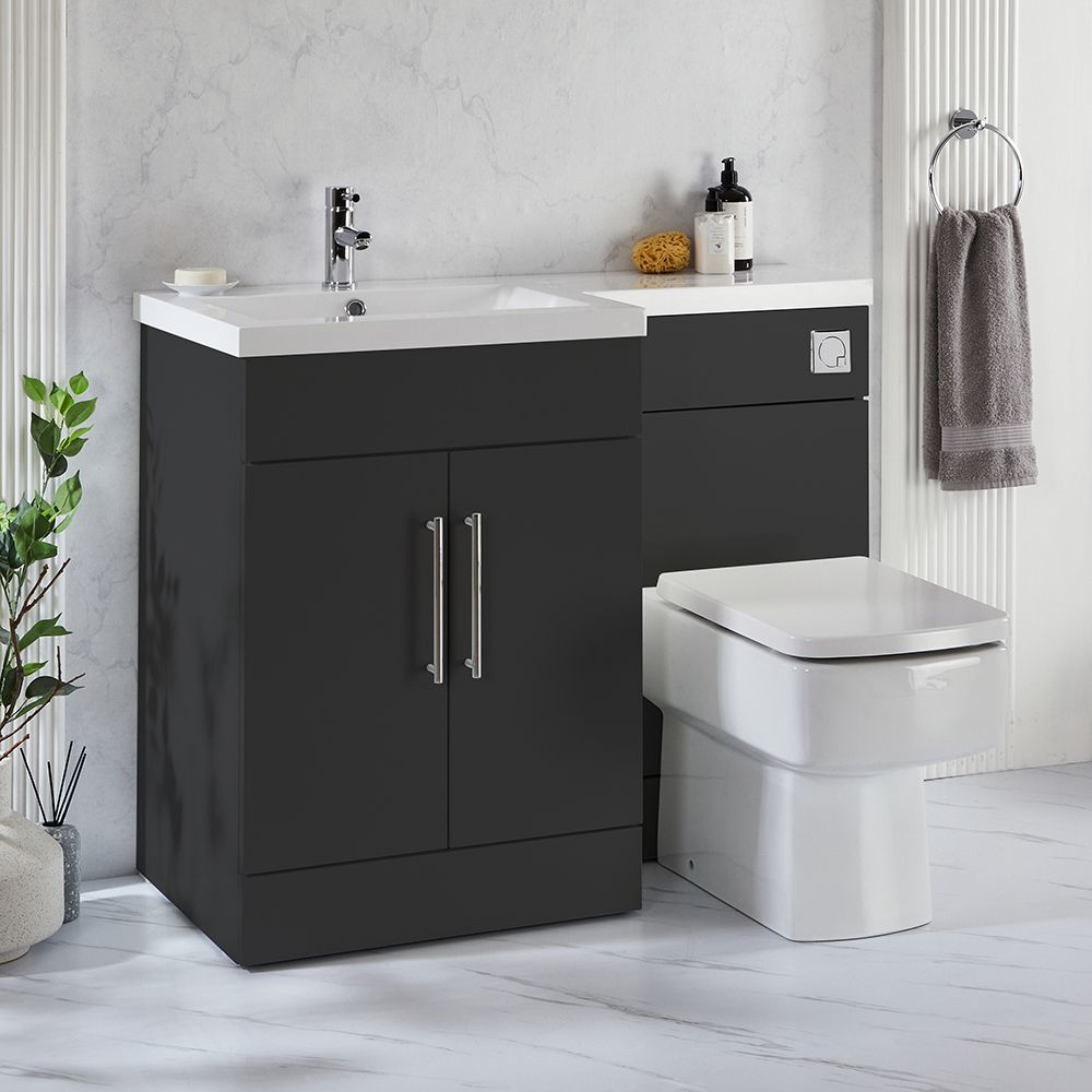 Milano Lurus - 1105mm Modern Vanity and WC Combination Unit with ...