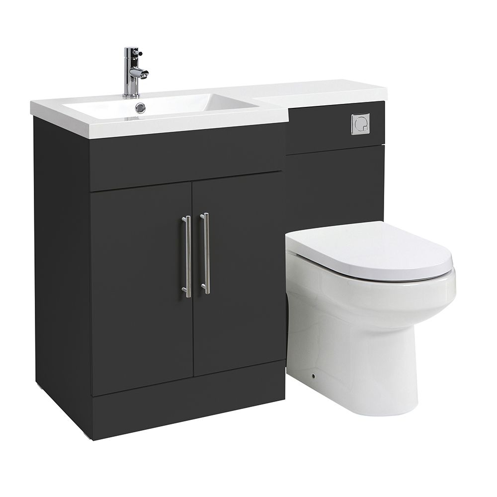 Milano Lurus - 1105mm Modern Vanity and WC Combination Unit with Ballam ...