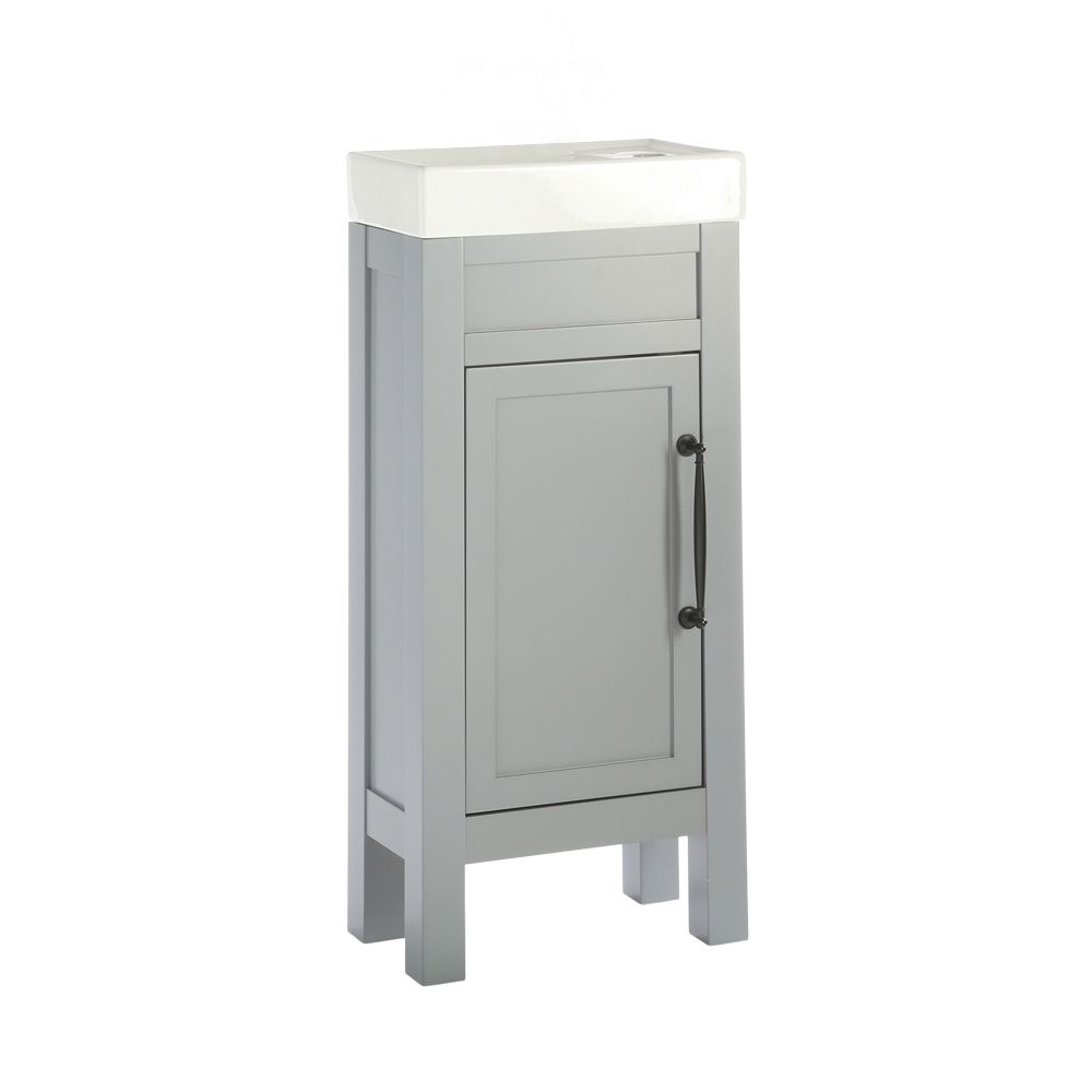 Milano Aston - Light Grey 400mm Traditional Vanity Unit with Basin and ...