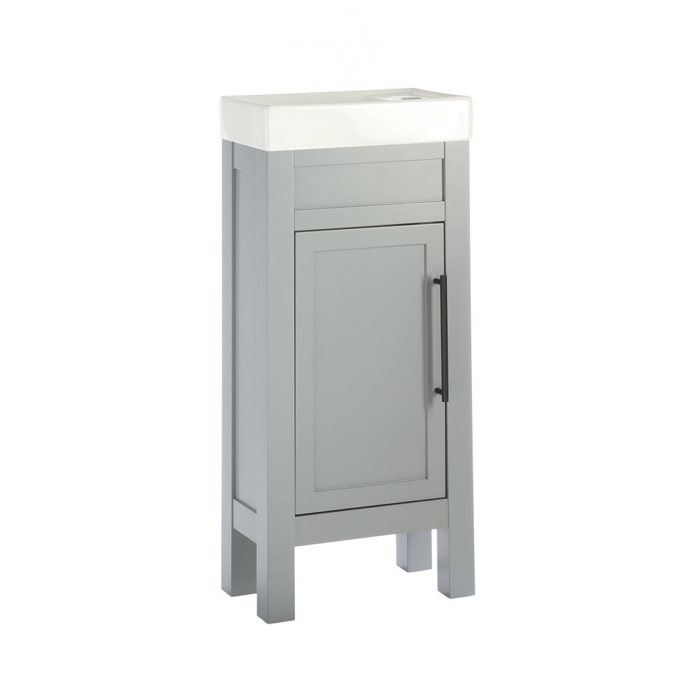 Milano Aston - Light Grey 400mm Traditional Vanity Unit with Basin and ...