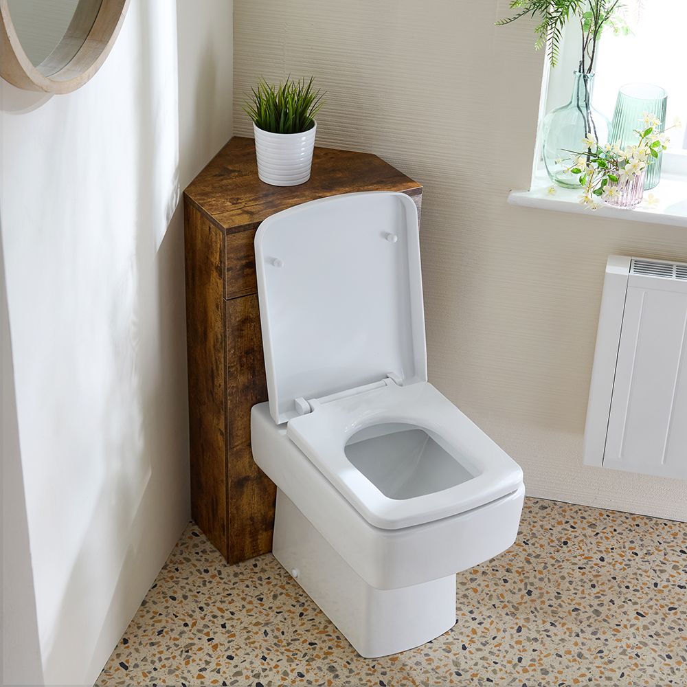 Milano Lurus - Modern Corner WC Unit with Elswick Back to Wall Toilet ...