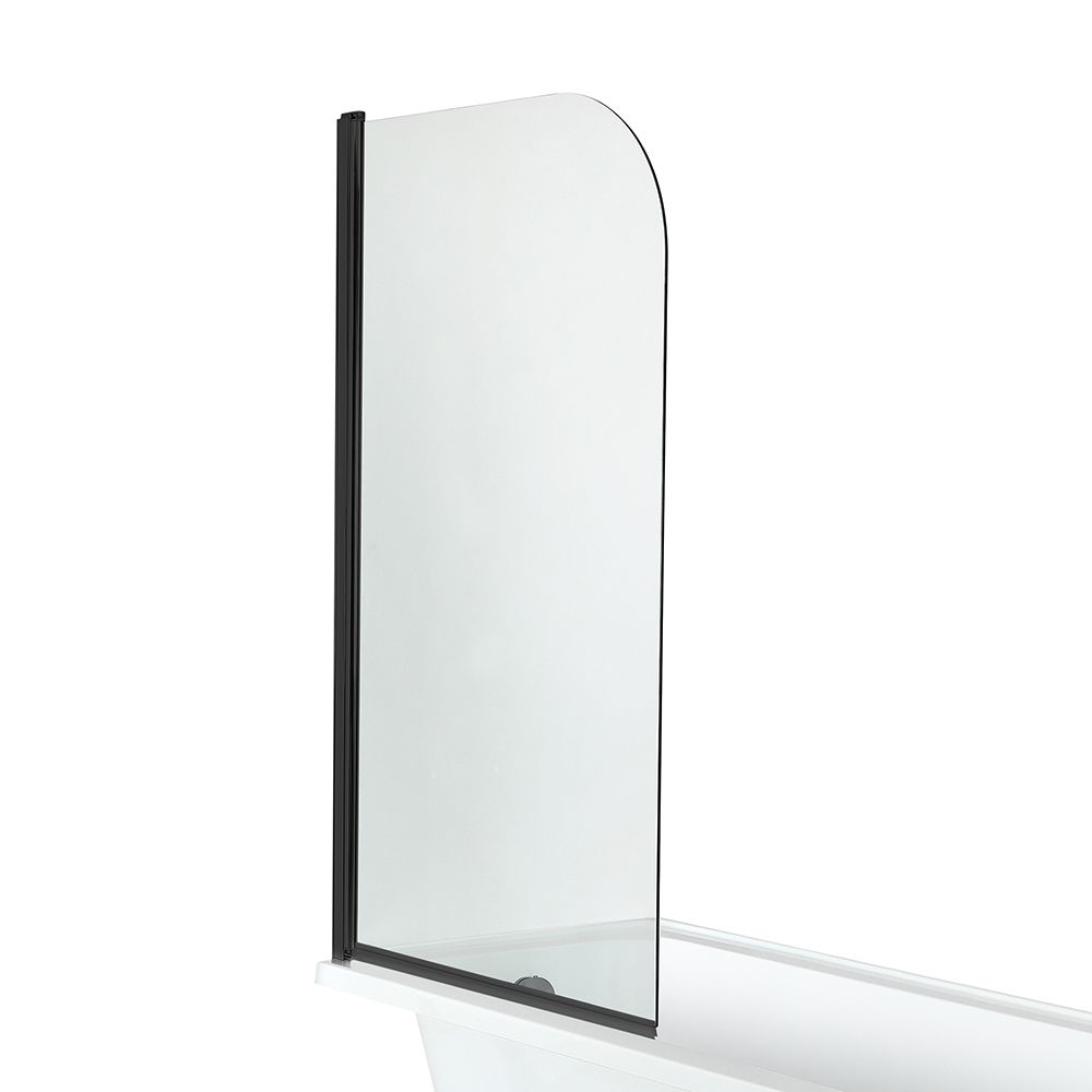 Milano Nero - Black Curved Top Bath Shower Screen