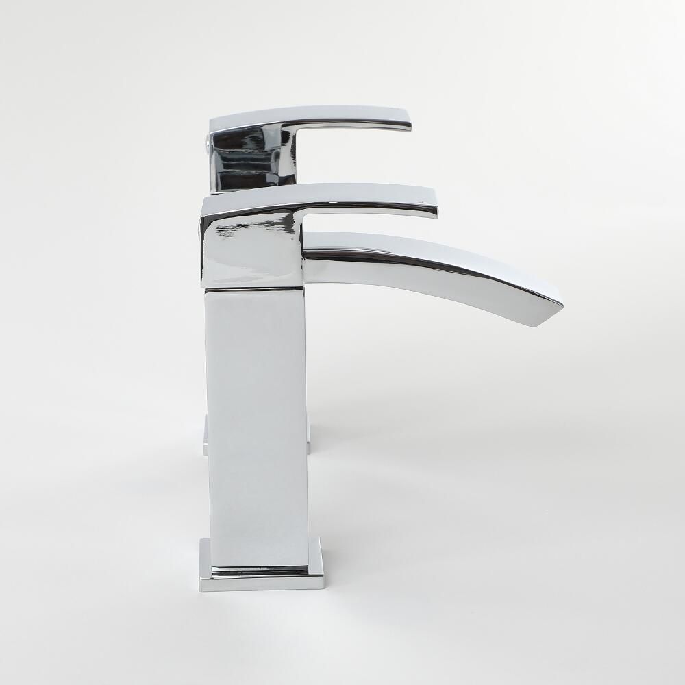 Milano Wick - Modern Deck Mounted Bath Filler Mixer Tap - Chrome