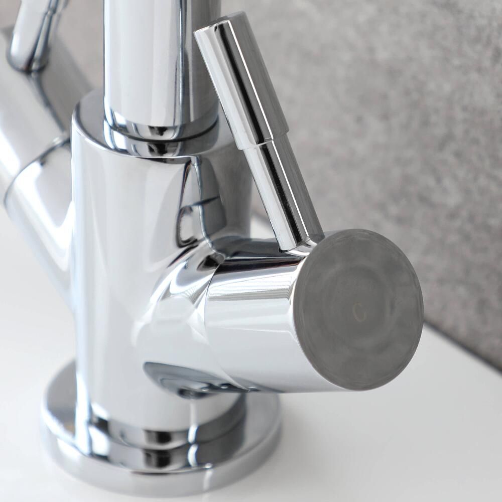 Milano Mirage - Modern Swivel Spout Mono Basin Mixer Tap - Chrome