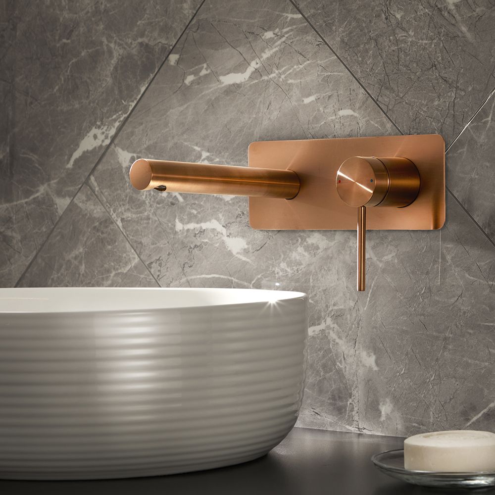 Milano Otto - Modern Wall Mounted Basin Mixer Tap - Choice of Finish