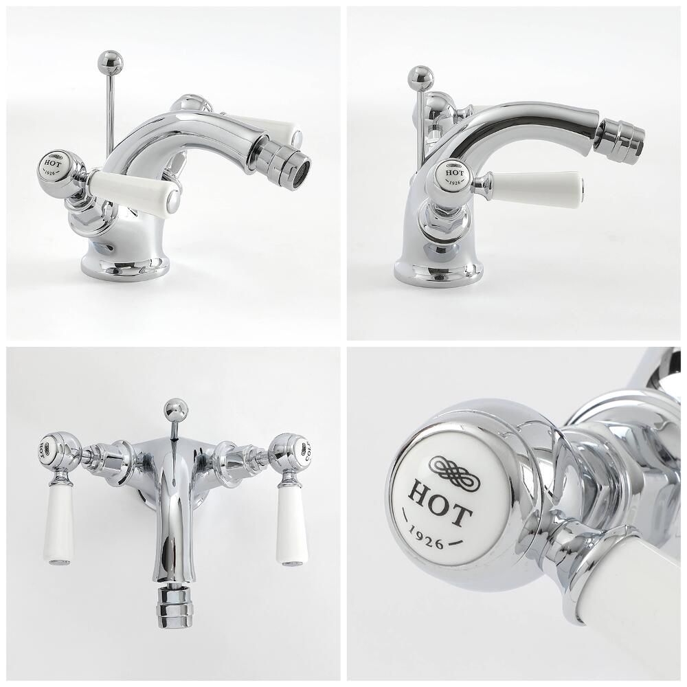 Milano Elizabeth - Traditional Lever Mono Bidet Mixer Tap - Chrome and ...