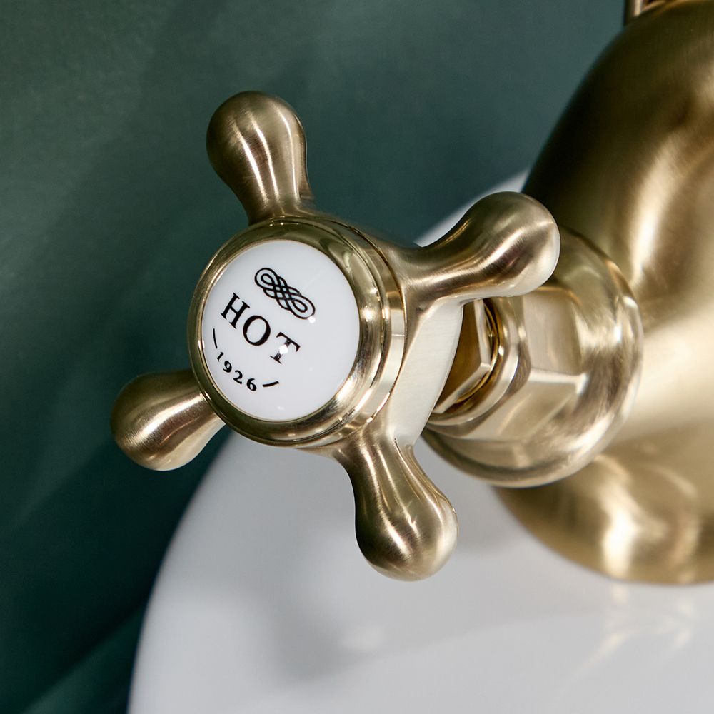 Milano Elizabeth - Traditional Crosshead Mono Bidet Mixer Tap - Brushed ...