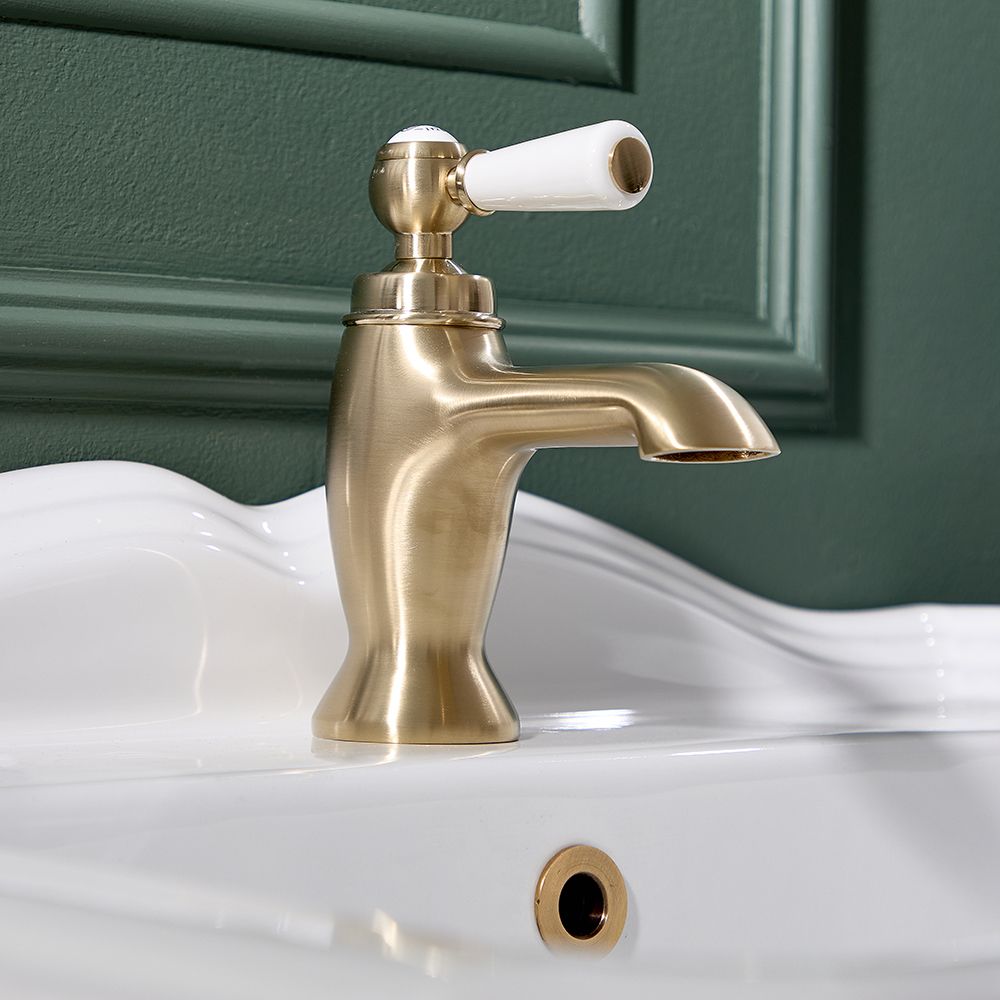 Milano Elizabeth - Traditional Single Lever Mono Basin Tap - Brushed Brass