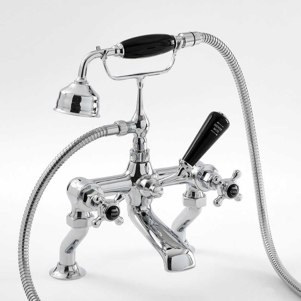 Milano Elizabeth - Traditional Crosshead Bath Shower Mixer Tap - Chrome ...