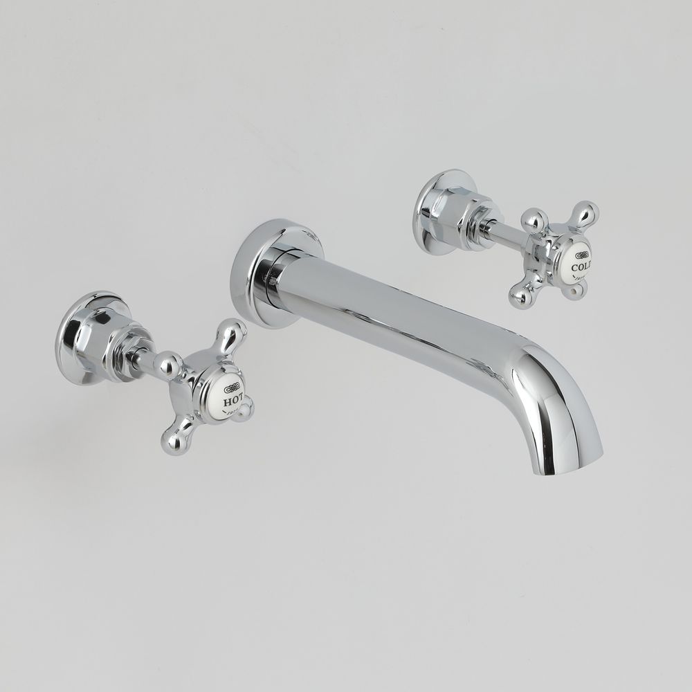 Milano Elizabeth - Traditional Wall Mounted Crosshead 3 Tap-Hole Basin ...