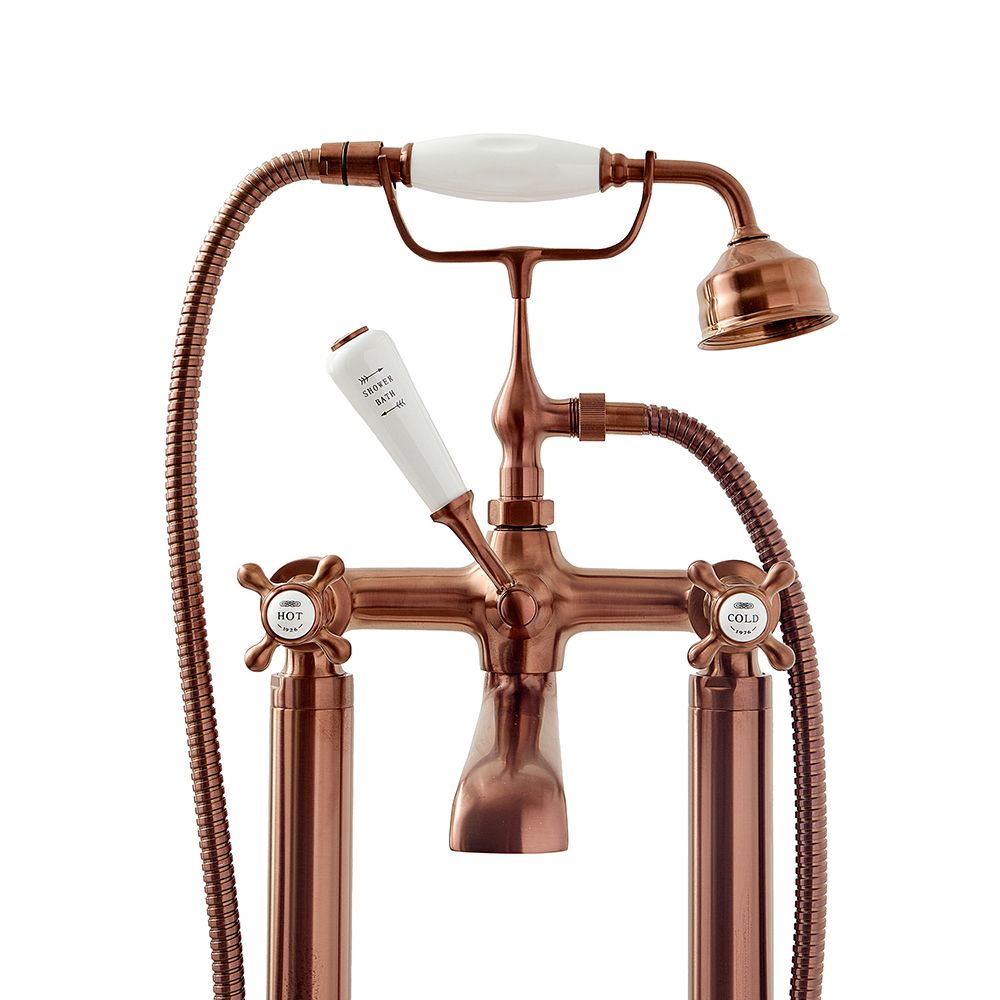 Milano Elizabeth - Traditional Freestanding Crosshead Bath Shower Mixer ...