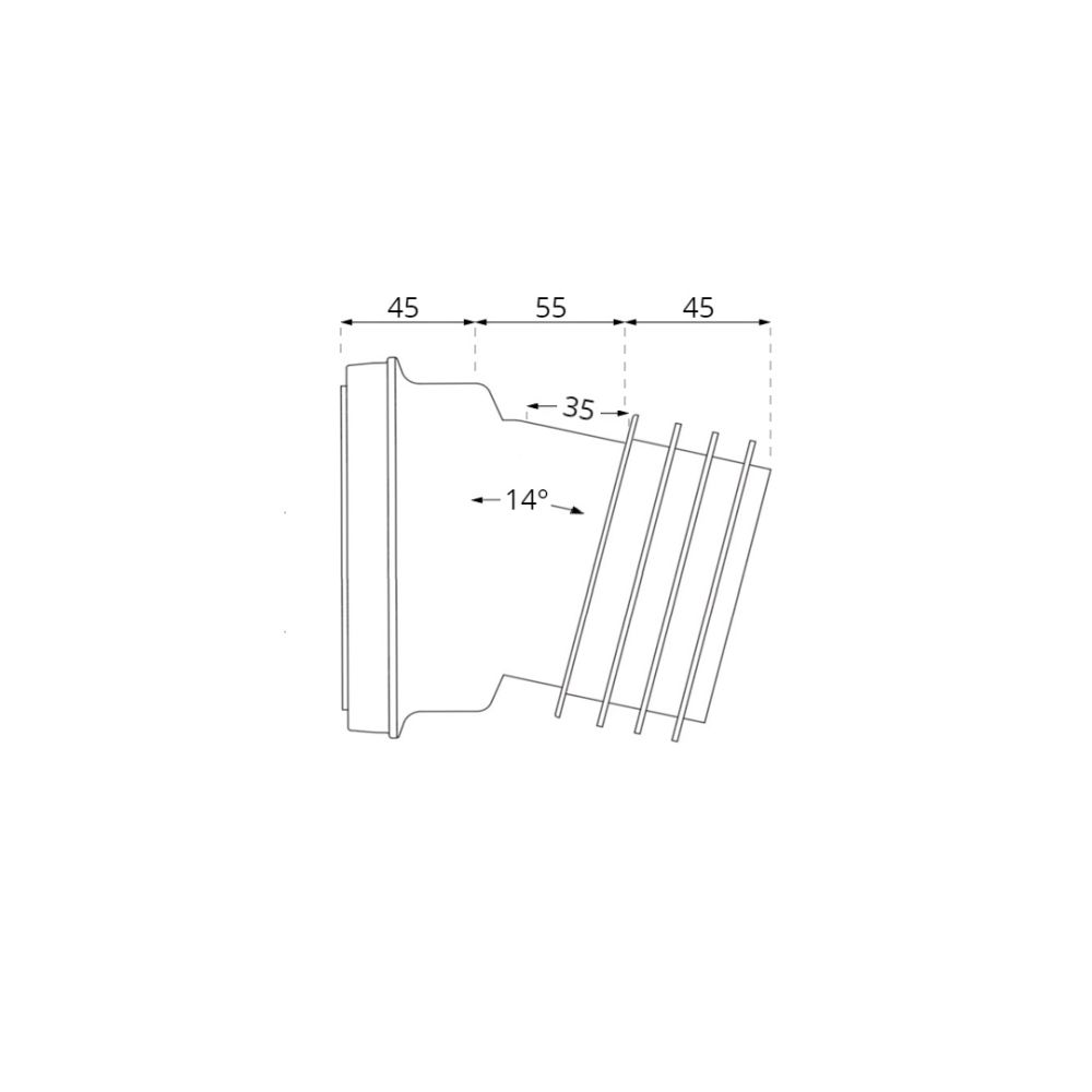 Cranplas - 14 Degree Angle Pan Connector