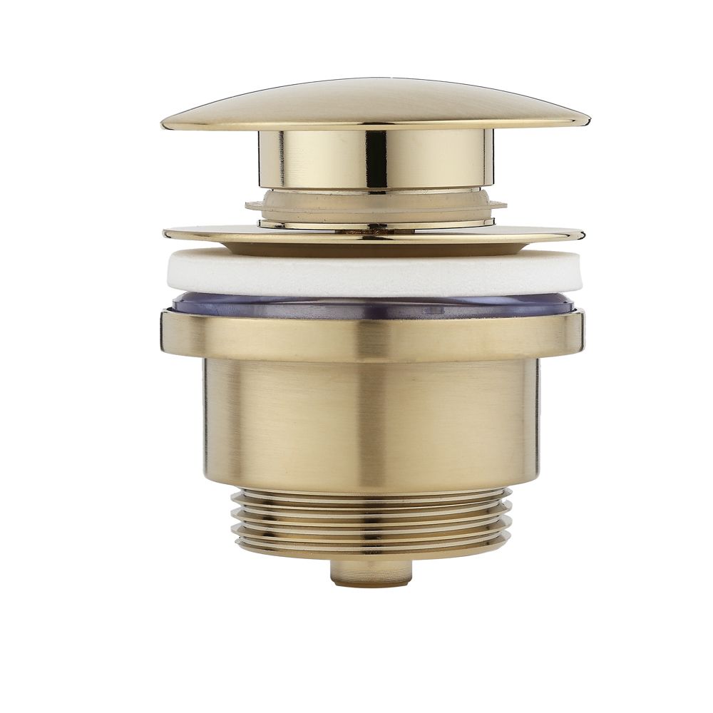 Milano - Universal Round Push Button Basin Waste - Brushed Brass