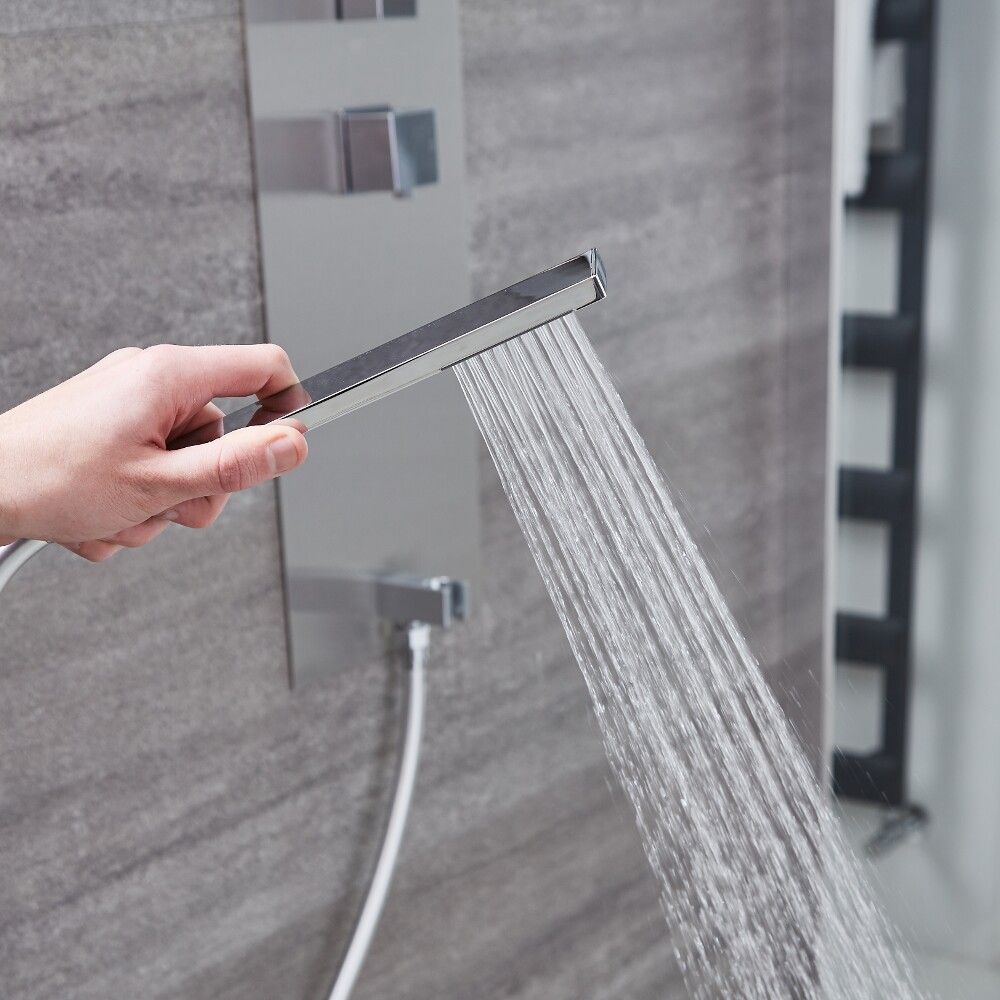 Milano Lisse - Concealed Brushed Shower Tower Panel with 300mm Square ...