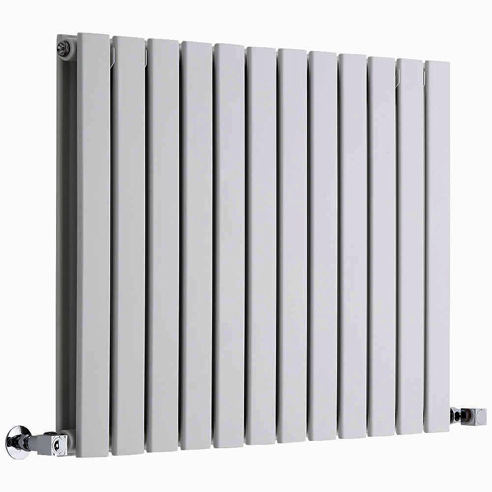 Milano Alpha - White Horizontal Flat Panel Designer Radiator - 635mm ...