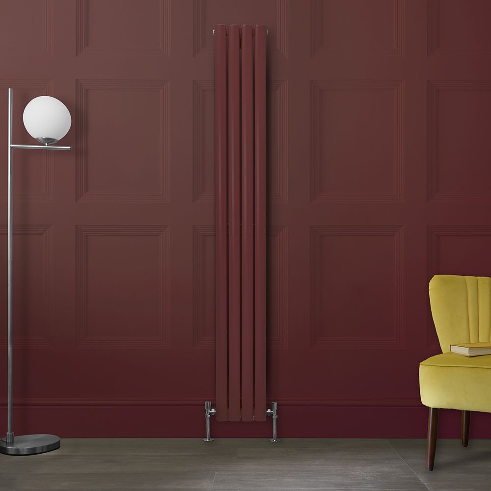 Milano Aruba - Booth Red Vertical Designer Radiator - 1780mm Tall ...