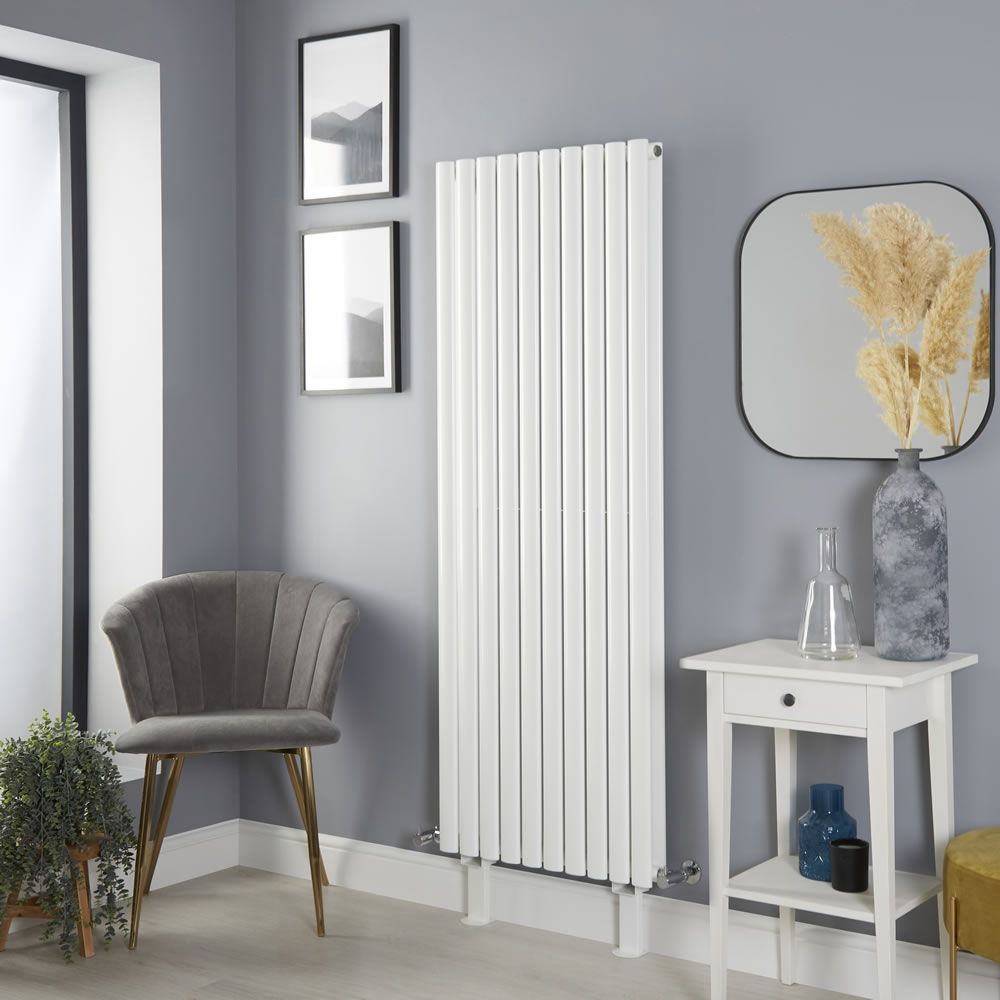 Milano Aruba - White Vertical Designer Radiator with Feet - Choice of Size
