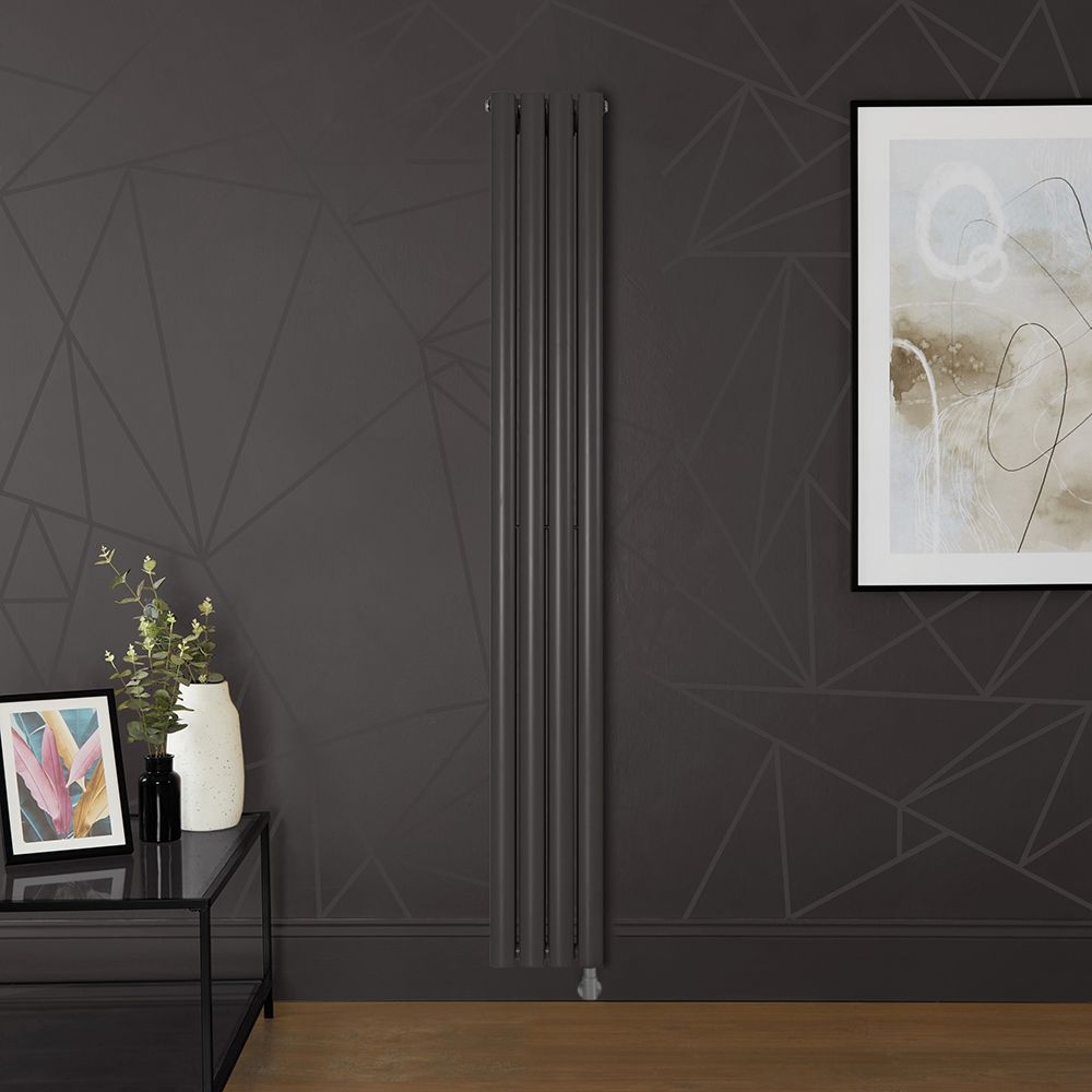 Milano x ECOSO Aruba - Electric Carbon Grey Vertical Designer Radiator ...