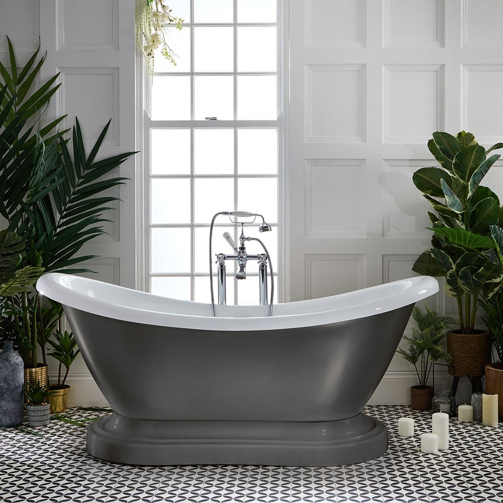 Milano Towneley - Traditional Double Ended Freestanding Bath with Base ...