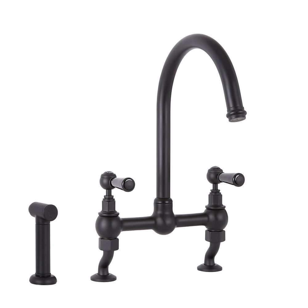 Milano Elizabeth - Traditional Cranked Bridge Kitchen Mixer Tap with ...