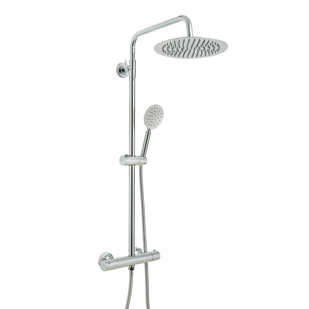 Milano - Modern Thermostatic Bar Shower Valve with Round Shower Head ...