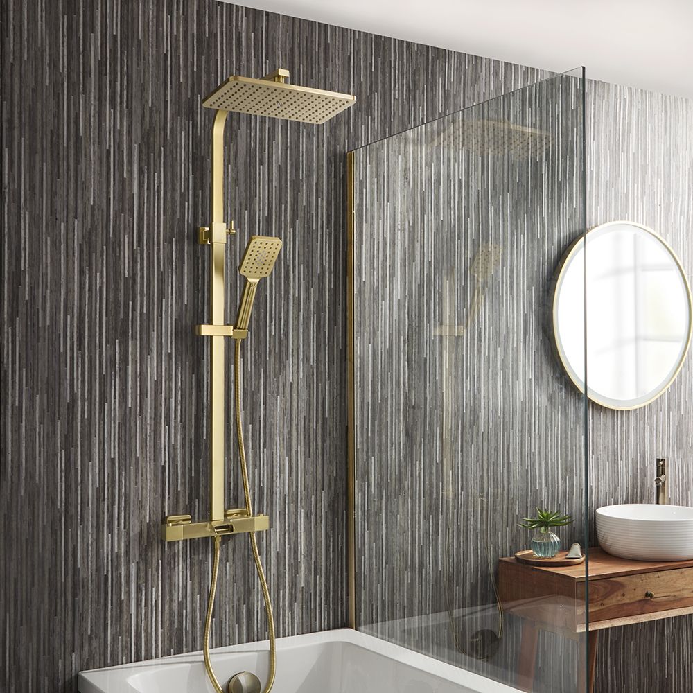 Milano Tolima - Modern Thermostatic Bar Shower Valve with Bath Spout ...