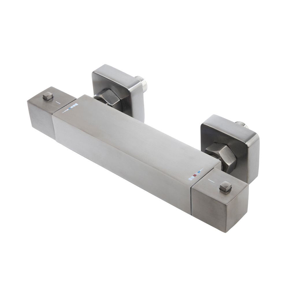 Milano Rune - Modern Square Thermostatic Bar Shower Valve - Choice of ...